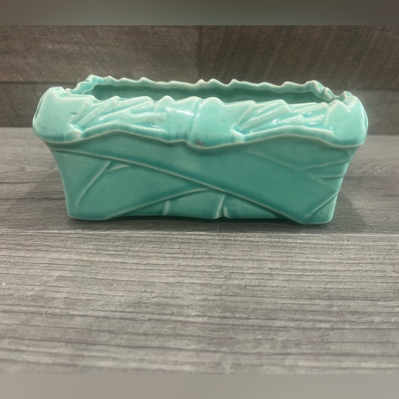 Mccoy | Other | Mccoy Leaves Ribbon Rectangle Planter Aqua Blue Green ...